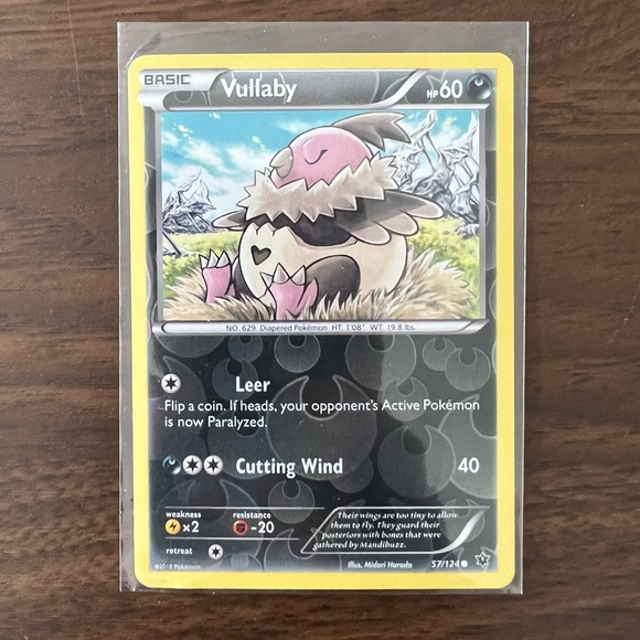 Pokemon | Toys | Reverse Holo Vullaby 57 Fates Collide Pokmon Card ...